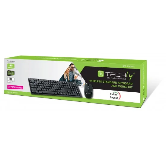 Standard Keyboard and 2.4GHz Wireless Optical Mouse Kit Black - ICTWC001