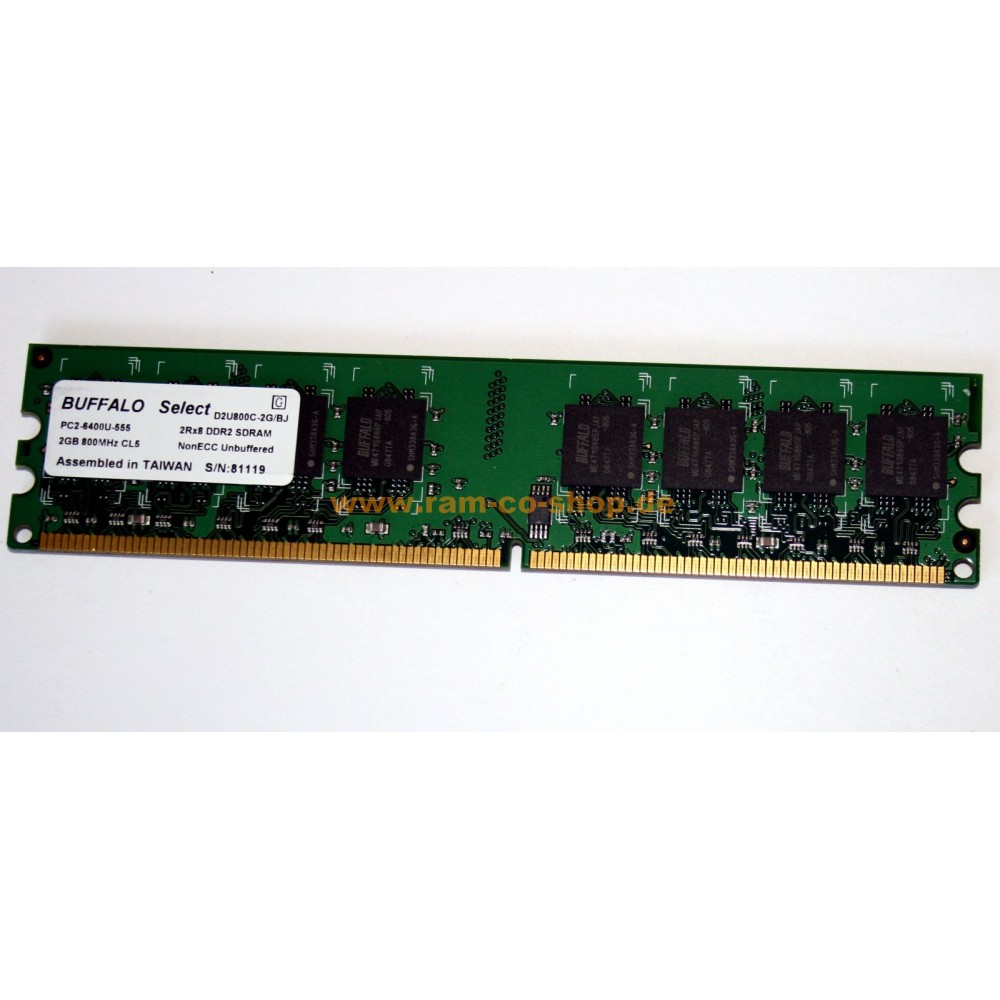 Buffalo D2U800C-1G/BJ 1GB DDR2 DIMM Memory Module - D2U800C-1G/BJ