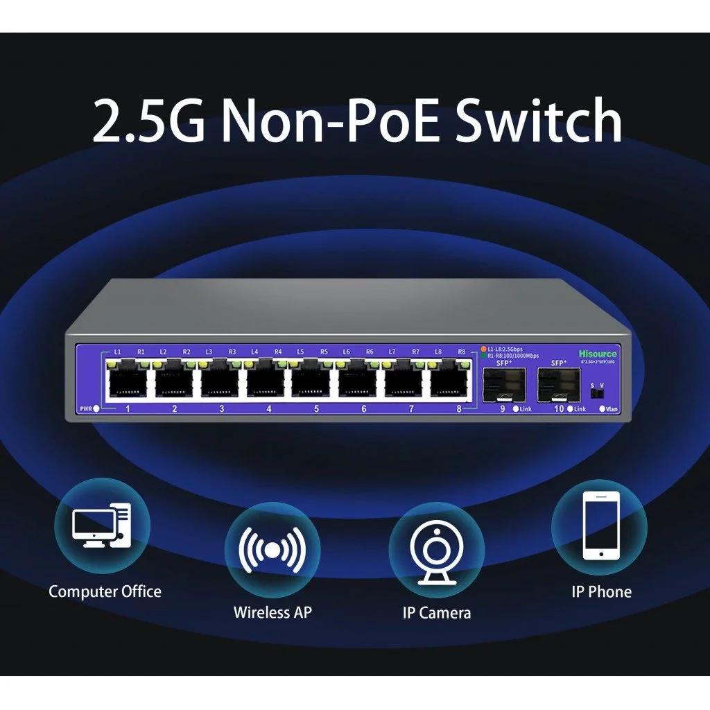 Switch Ethernet 2,5 Gigabit 8 Port + 2 port SFP+ from 10 Gigabit - Hi ...